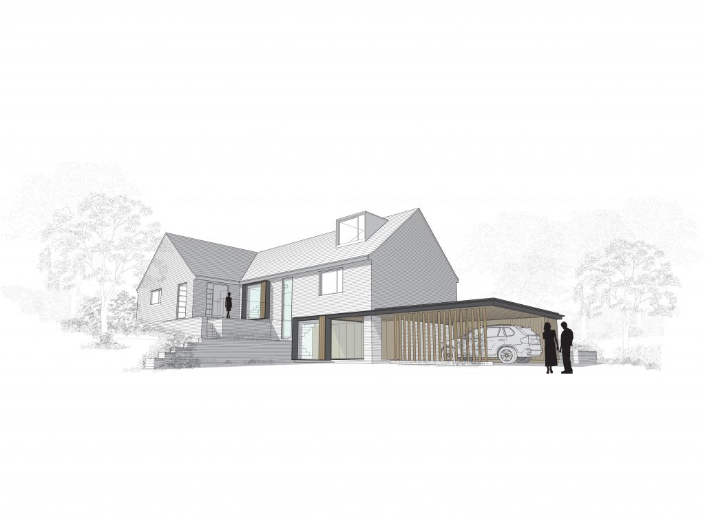 Millfield Rise. Perspective View - Ian Hazard Architect