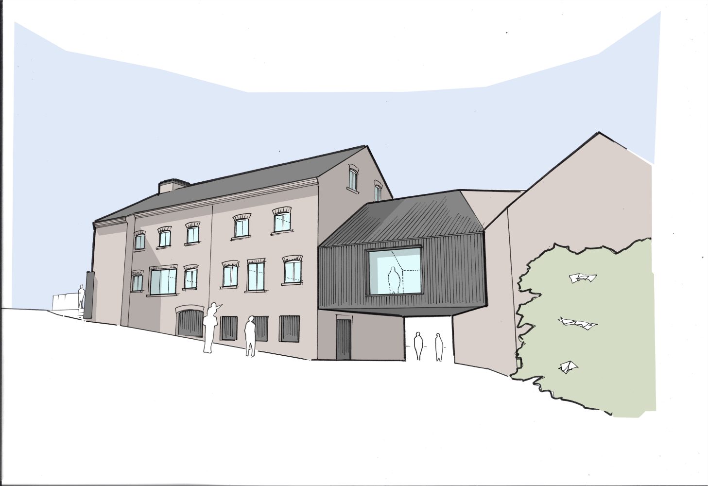 Victoria Mill. Link Building Perspective View - Ian Hazard Architect